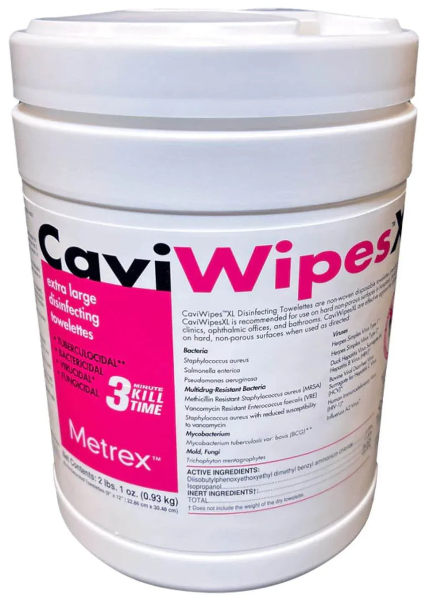 CaviWipes: X-Large Surface Wipes, 65 per Canister, 12/Cases